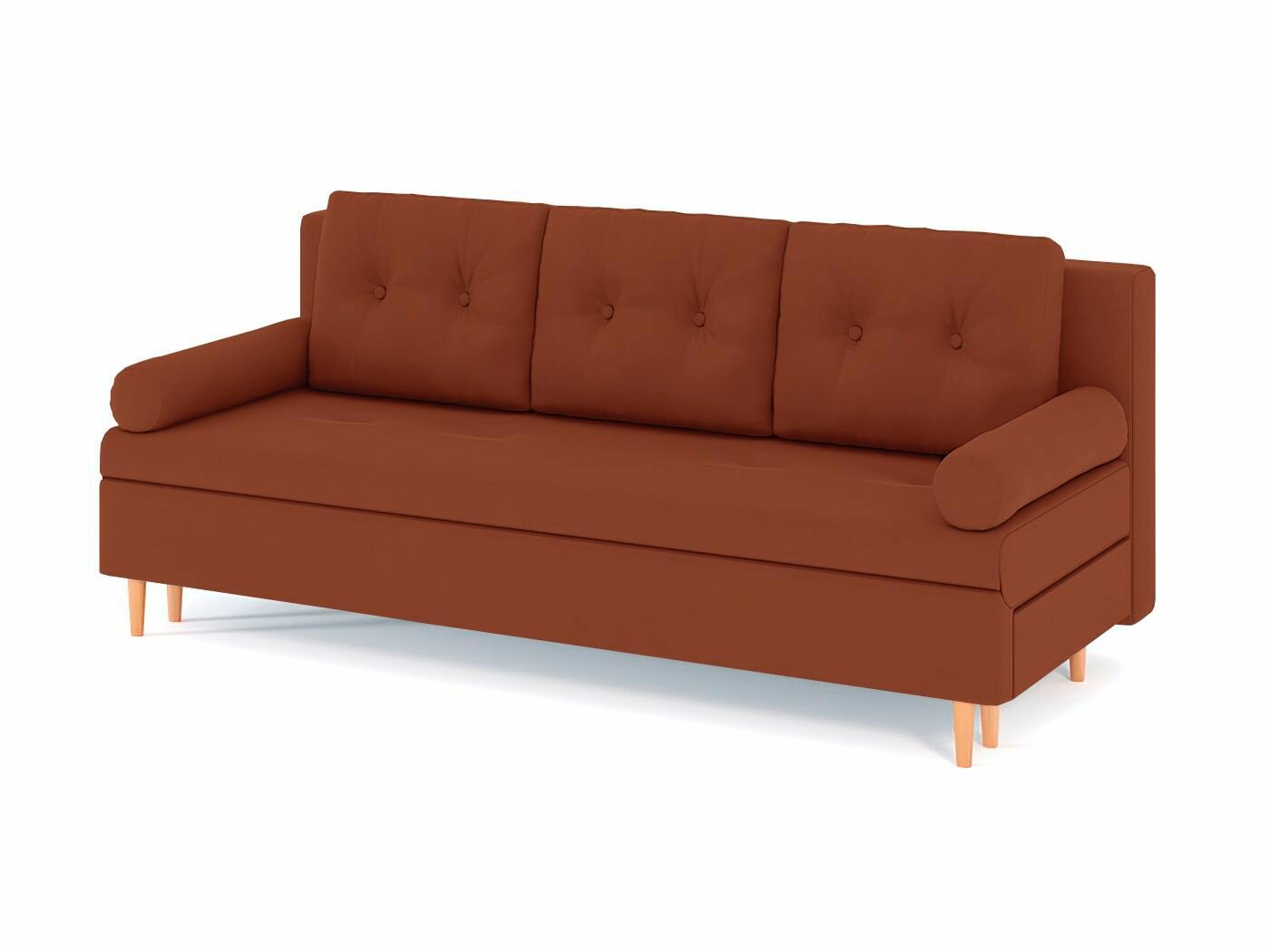 Диван-кровать Белфаст еврокнижка, велюр Мелисса 12, без подлокотников