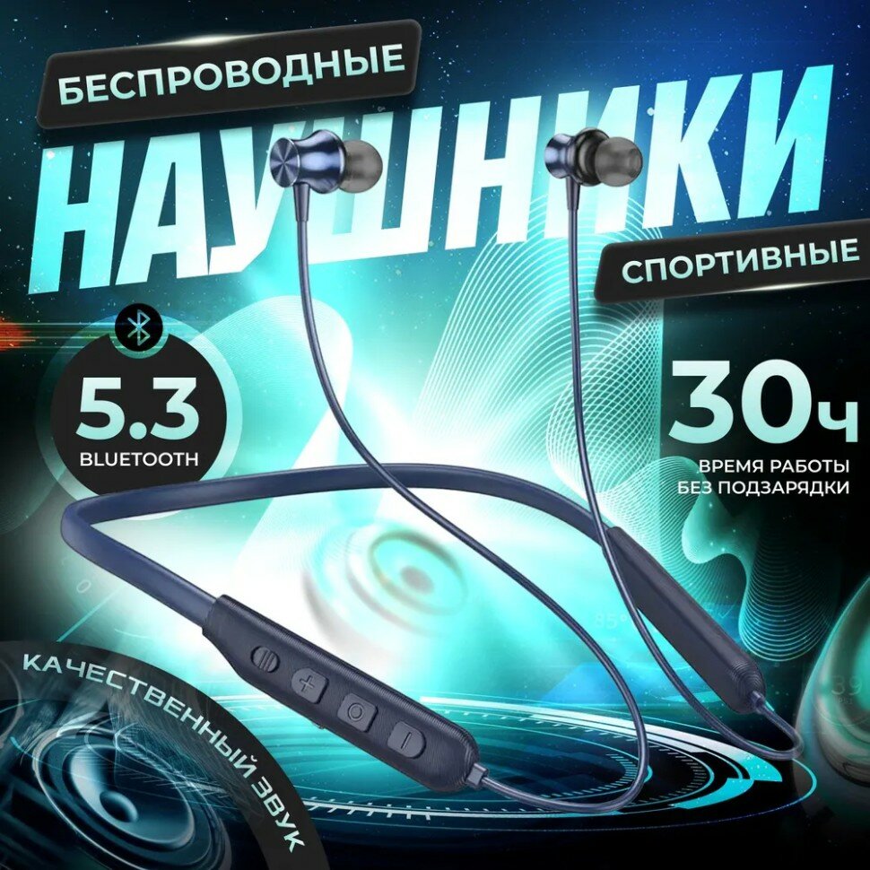 Беспроводные наушники Hoco ES-64, Bluetooth 5,3, влагозащита, для спорта, синие