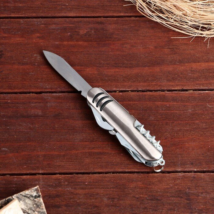 Нож швейцарский "Спасатель" 11в1 рукоять с 3 насечками, снаряжение для туризма, для охоты