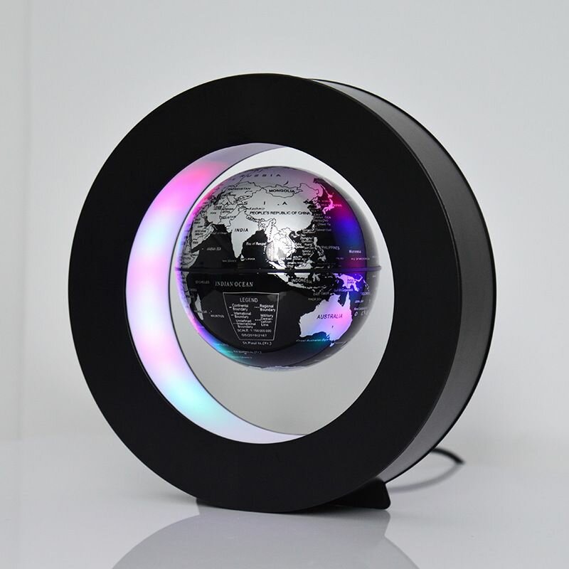 Левитирующий глобус с подсветкой / Размер рамки: 18.1 * 4.1 см , Размер глобуса: 3 дюйма (диаметр 85 мм)