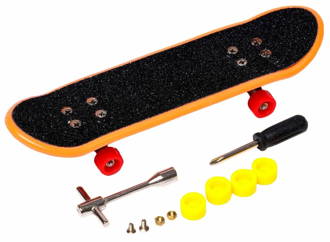Фингерборд "Скейт-парк" с ремкомплектом, мини-скейтборд для пальцев, фингер-скейт, пальчиковая игрушка для трюков, цвета микс