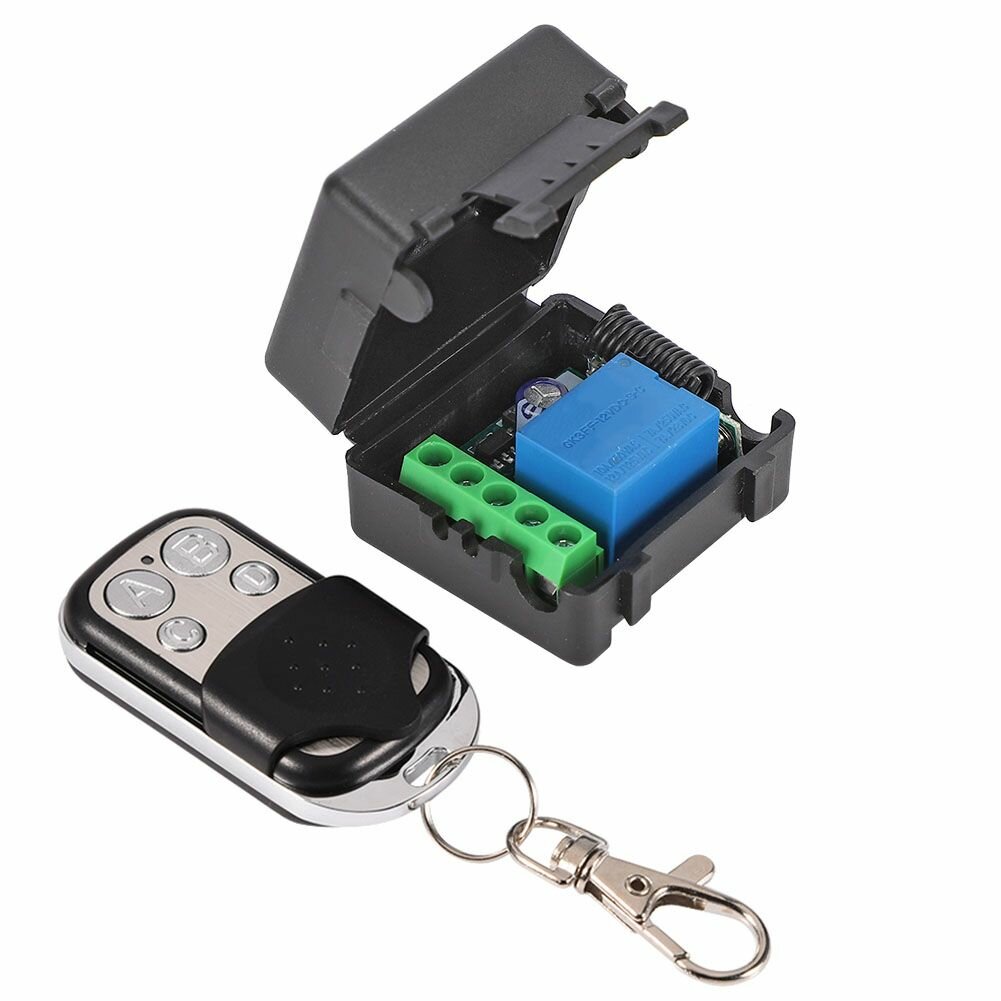 12В беспроводное реле, 1 канал, самоблокировка, 10А, пульт 433 МГц