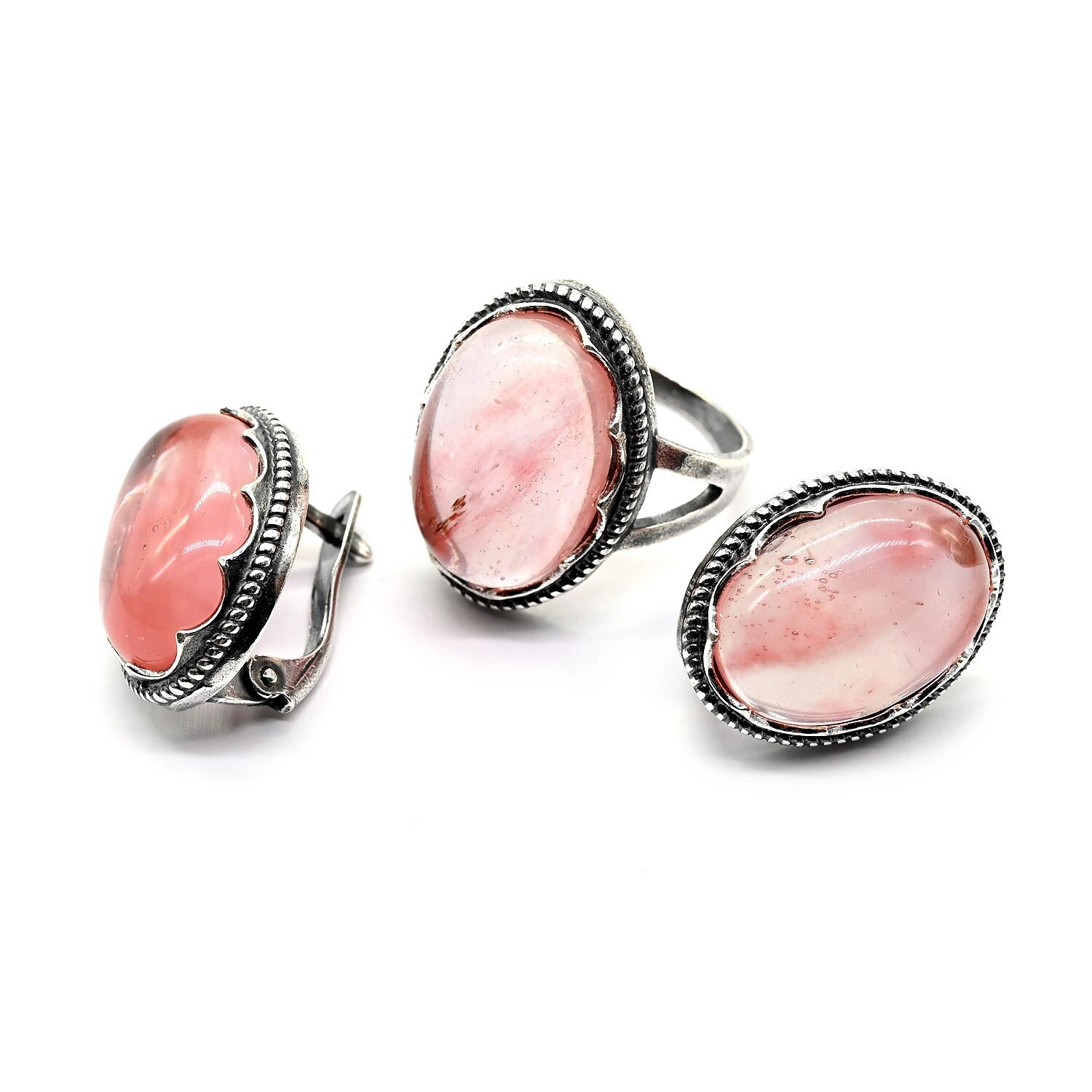 Комплект бижутерии: кольцо, халцедон