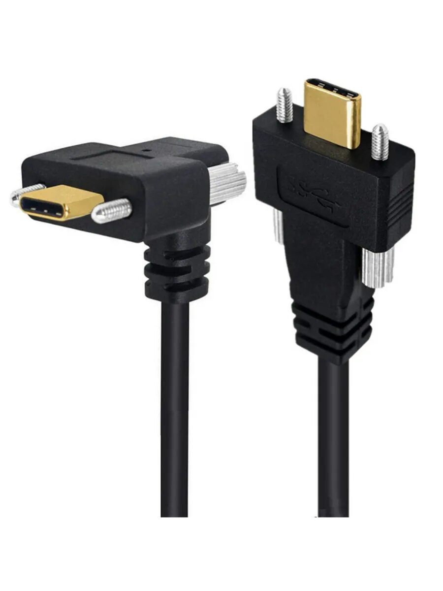 Кабель USB-C-USB-C 2м, прямой-изогнутый двойной