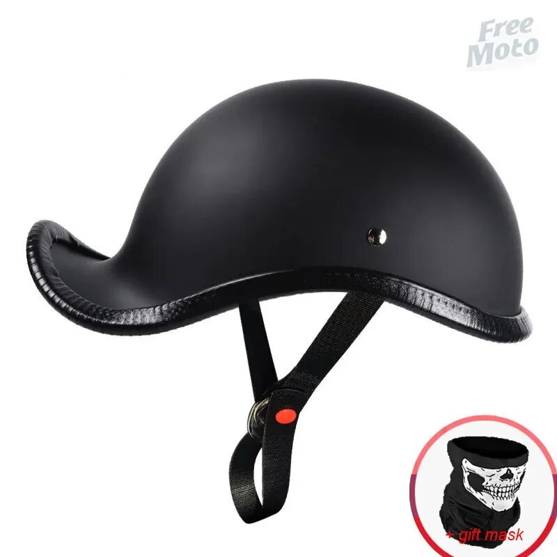Винтажный мотоциклетный шлем, полузащитный шлем в стиле ретро, с открытым лицом, для гонок, XL, Черный, Унисекс