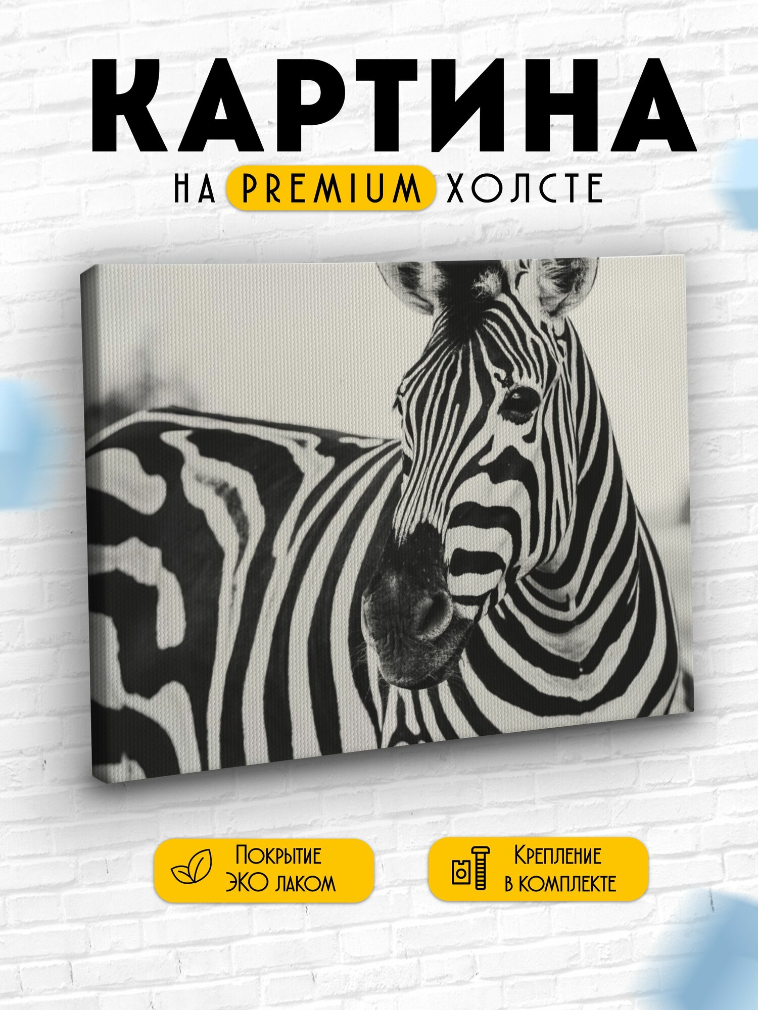 Картина, Зебра, декор для дома и офиса