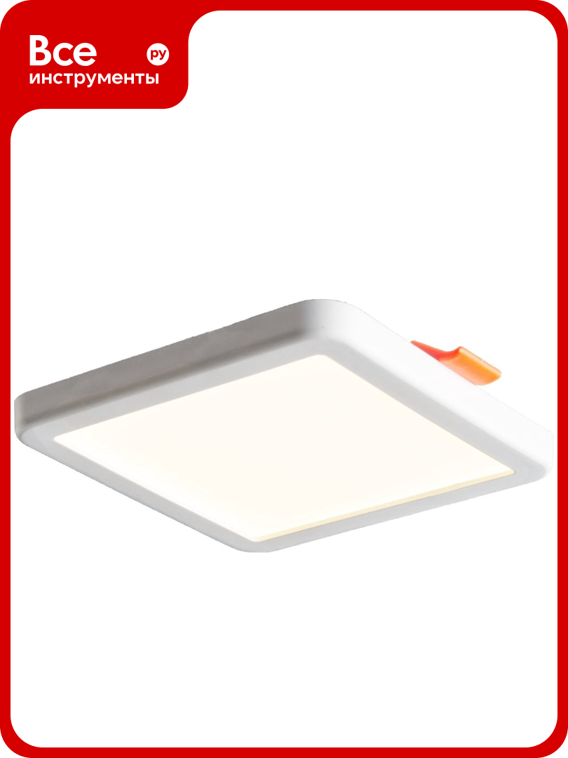 Светильник Datts LED Panel 6W 4200K, квадрат Datts LED Panel 6W 4200K square, 90 мм, встраиваемый тип, ABS‑пластик