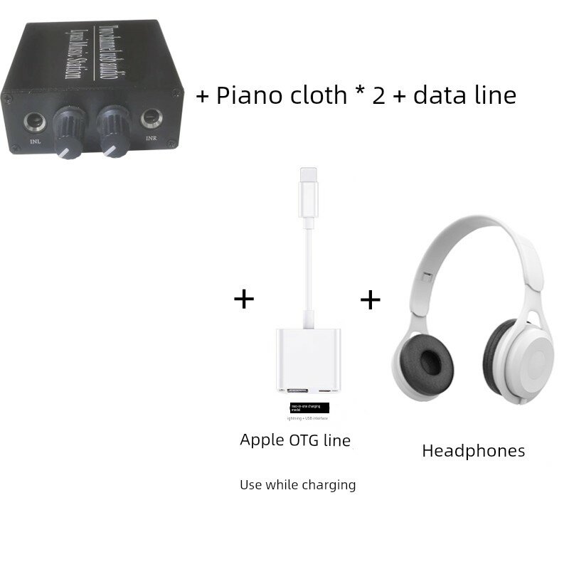 Аудиоинтерфейс с OTG-адаптером и наушниками для iPhone, USB-C к Lightning, мобильная студийная установка