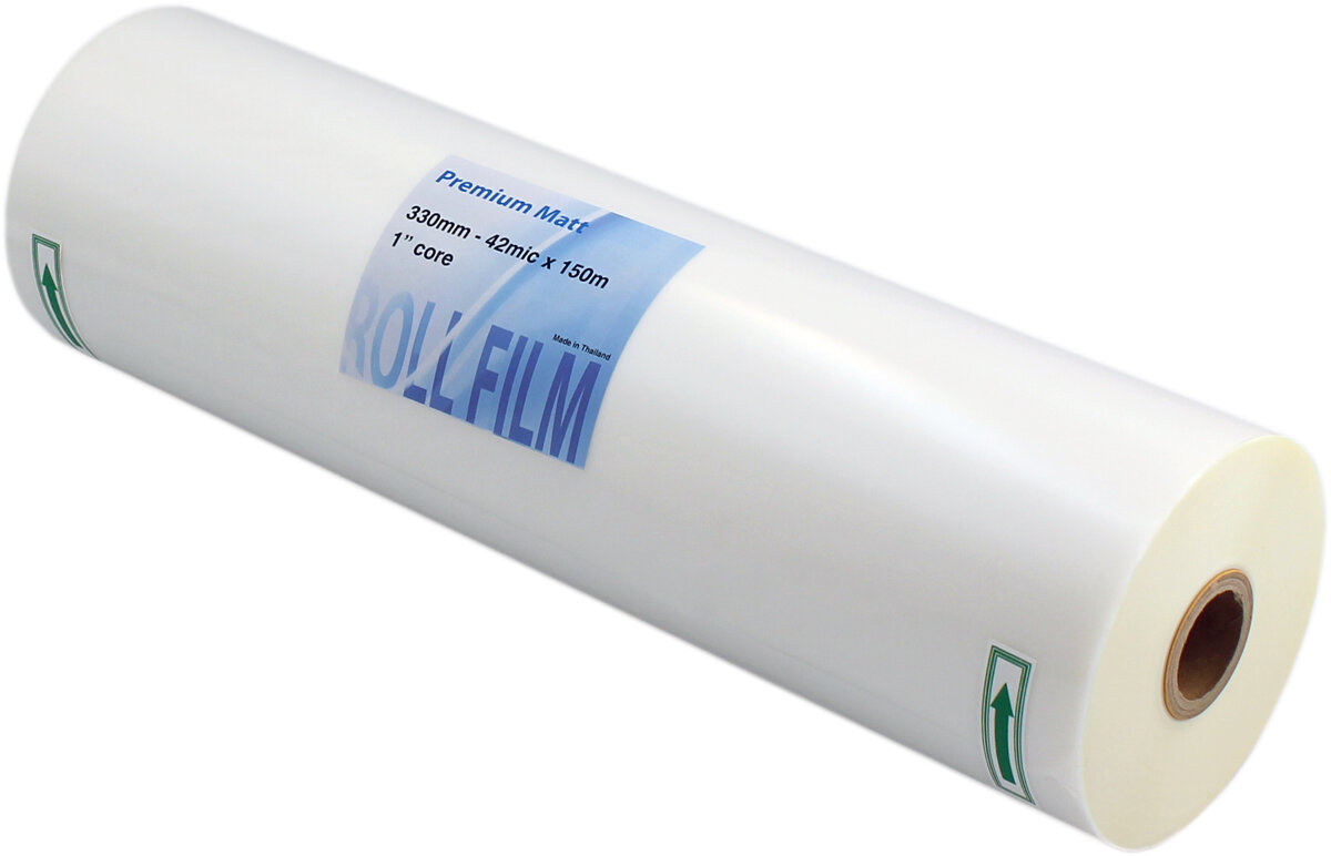 Плёнка для ламинирования Bulros рулонная полуматовая PET 42мкм (330мм х 150м) втулка 25мм