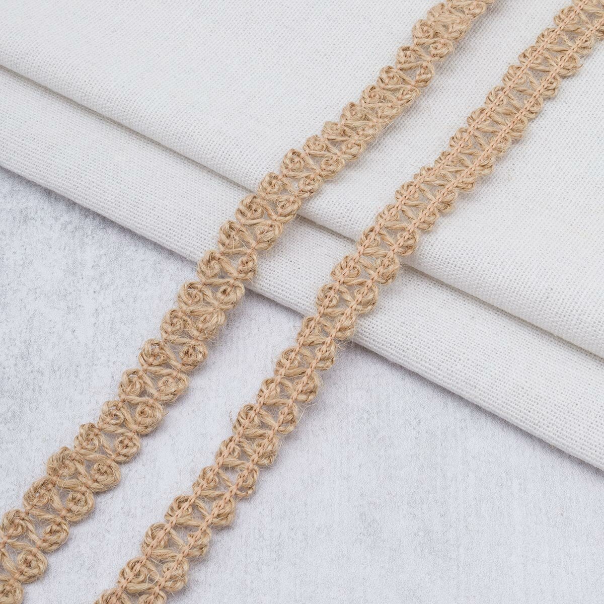 Тесьма декоративная джутовая, ширина 1 см, длина 30 метров, 1 штука