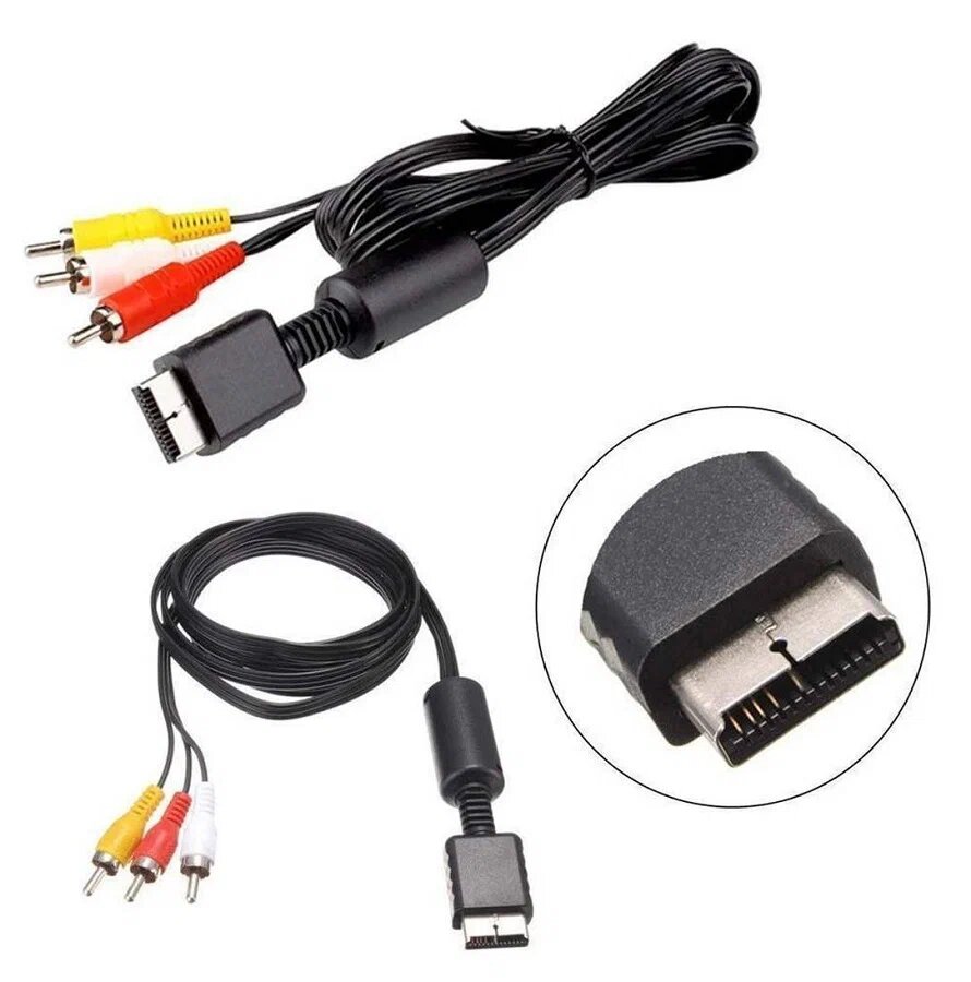 Кабель для Playstation 2/PS3 к телевизору, аудио-видео шнур AV TV - RCA, 1.7 м (AV - 3 RCA)