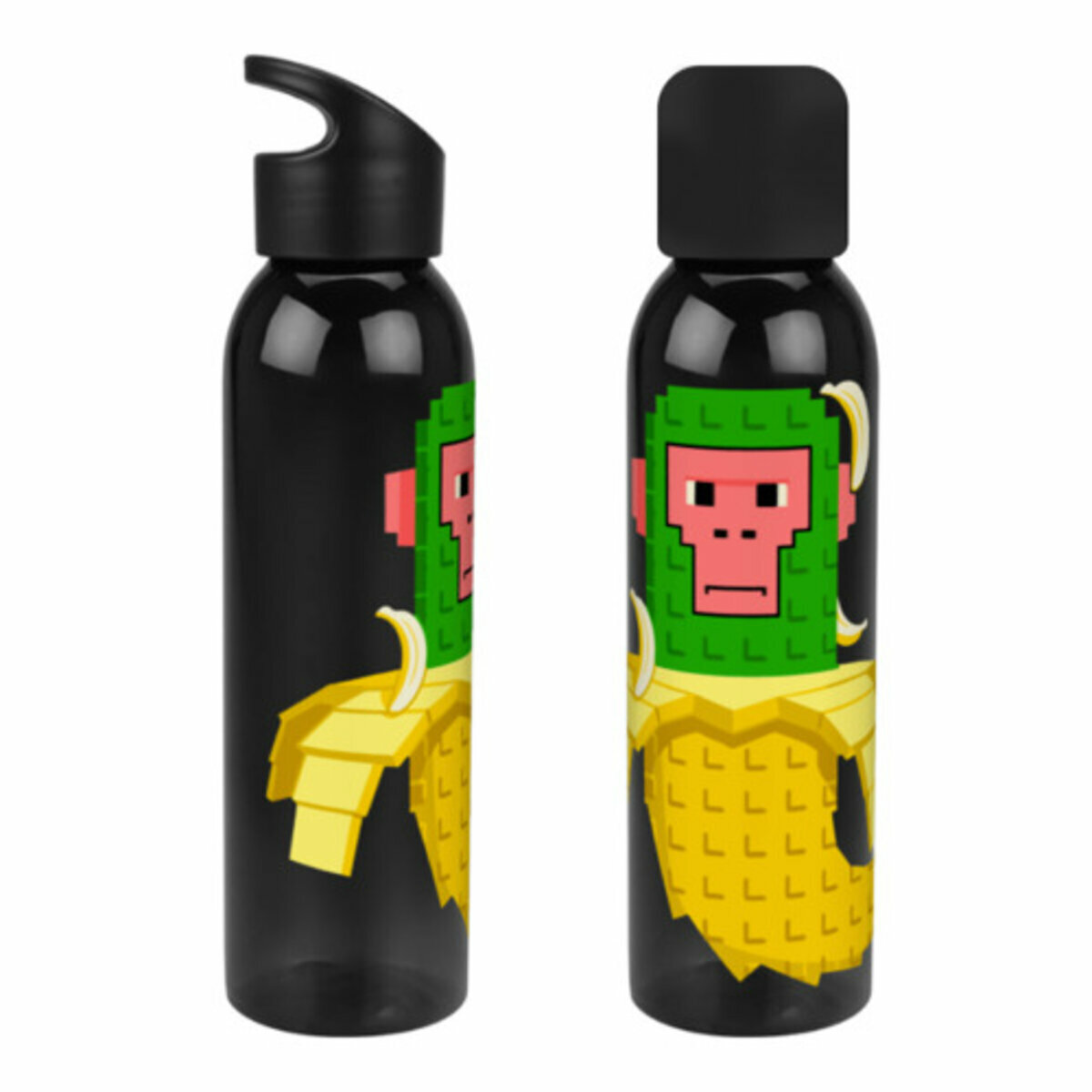 Бутылка для воды «Бананини Шимпанзини укради брейнрот шампанзини» (черный)