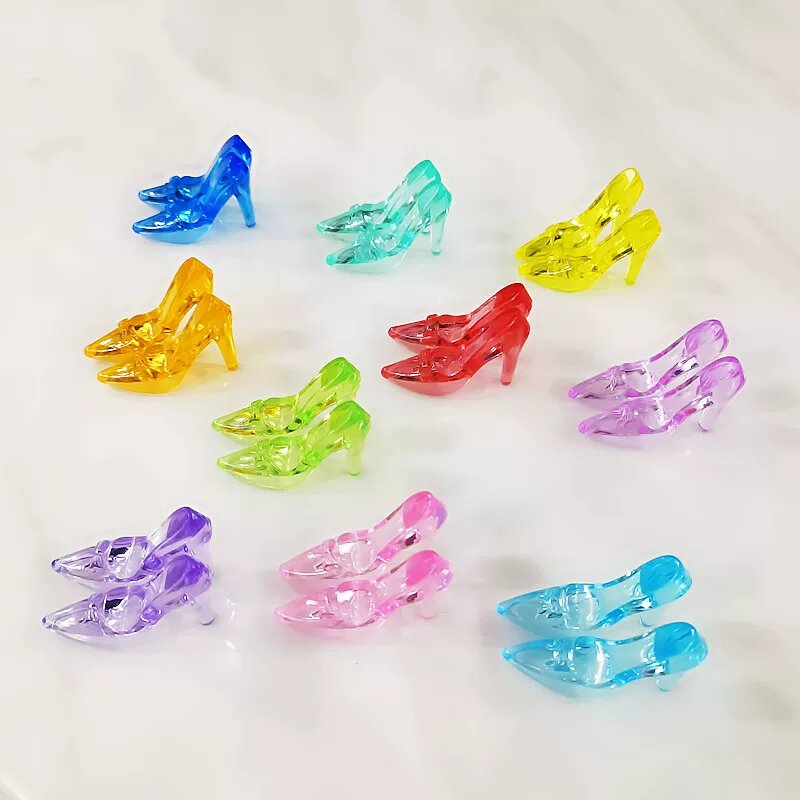 Очень большие акриловые хрустальные туфли, разноцветные туфли-лодочки Золушки, детские игрушки, подарки-награды для