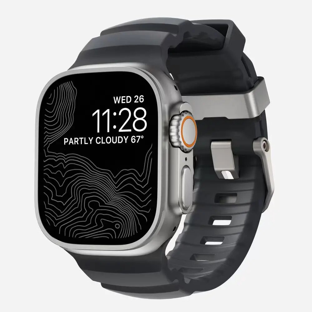 NOMAD Rocky Point Ремешок для Apple Watch Ultra из титана Black Natural Buckle