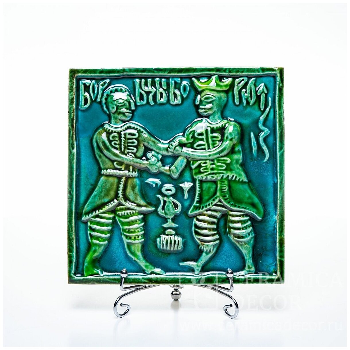 Русский изразец с мифологической сценкой