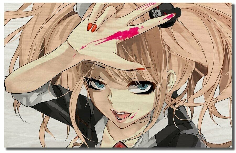 Картина интерьерная на дереве, рисунок Аниме Данганронпа 5500 Г