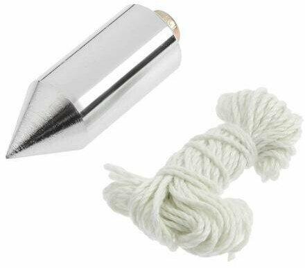 Отвес цилиндрический тундра, шнур 5 метров, 100 г