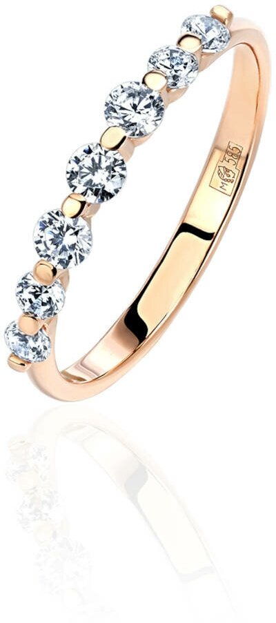 Кольцо, красное золото, 585 проба, фианит