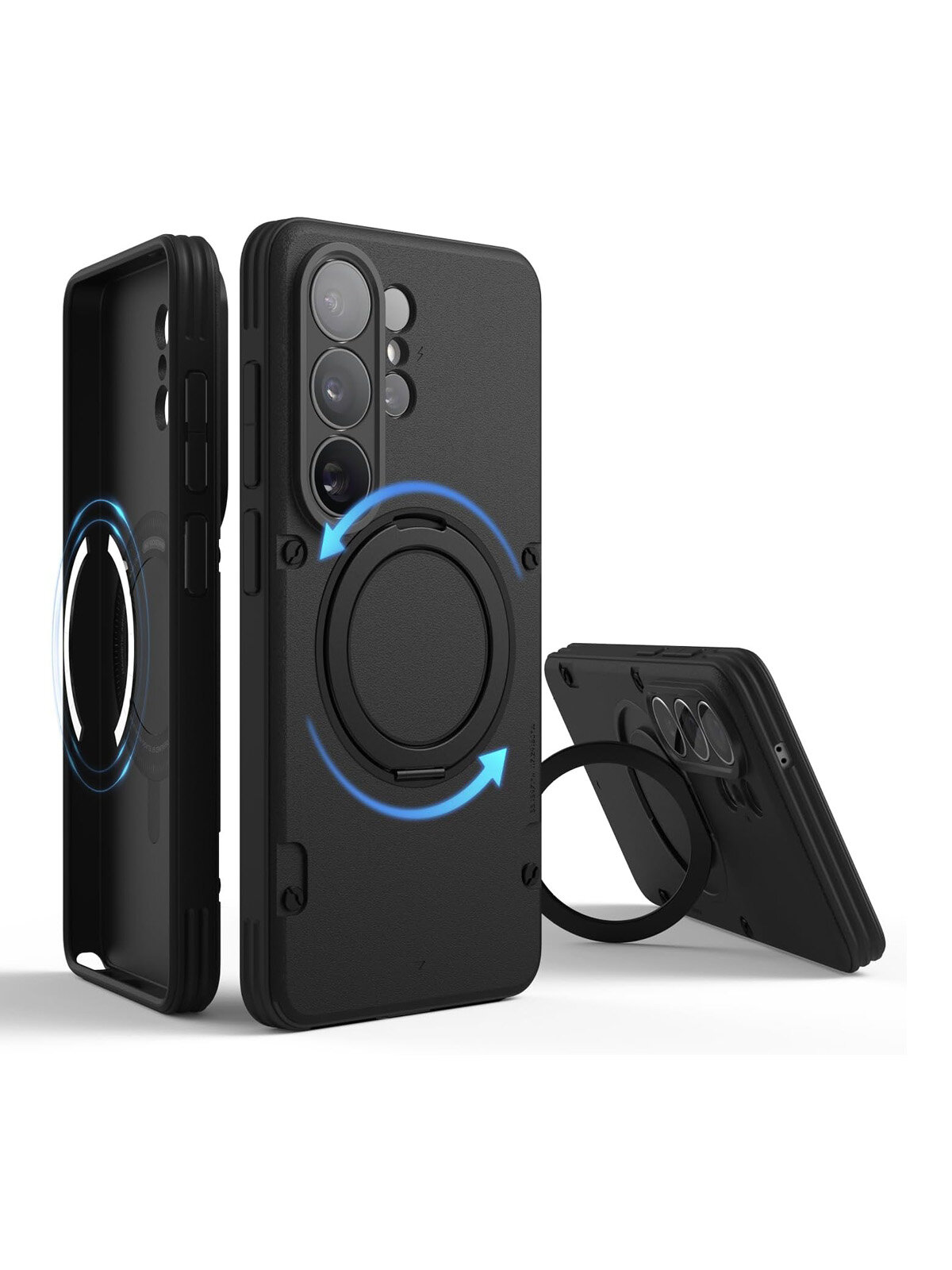Чехол Elago для Samsung S26 Ultra, с магнитами MagSafe, с кольцом подставкой с поворотом на 360 градусов, черный
