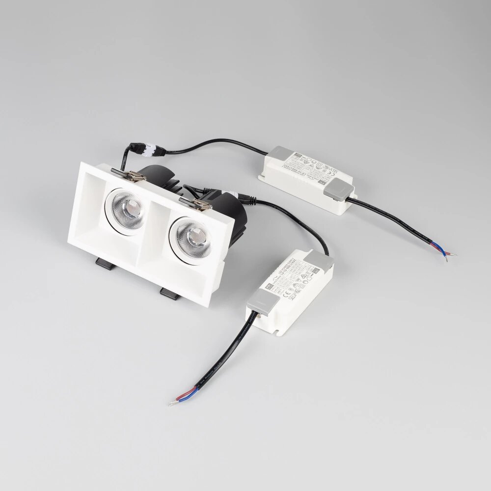 Светильник MS-FLOW-BUILT-S157x85-2x12W Warm3000 (WH, 55 deg, 230V) (Arlight, IP20 Металл, 5 лет) 055920
