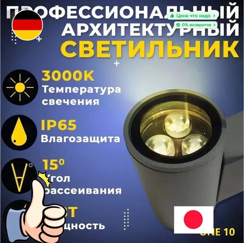 Уличный светильник, количество ламп:1шт