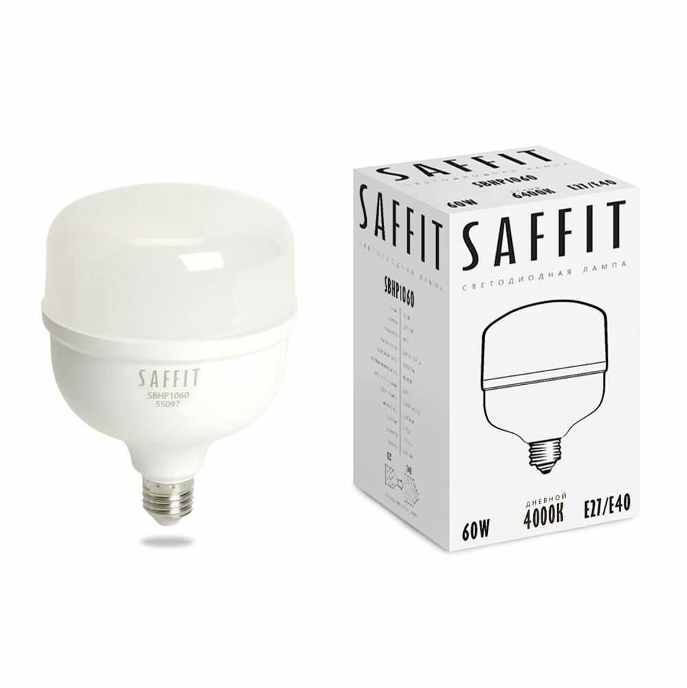 Лампа светодиодная SBHP1060 E27-E40 60W 230V 6400K SAFFIT 55097