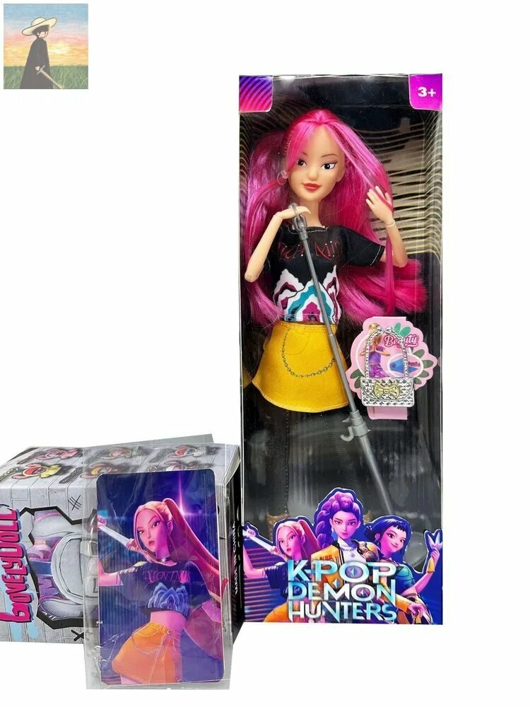 Игрушка Кукла K-POP Huntrix Анимированная 11.5 дюймов 12 Артикуляций С Радуговыми огнями и Темной Песней