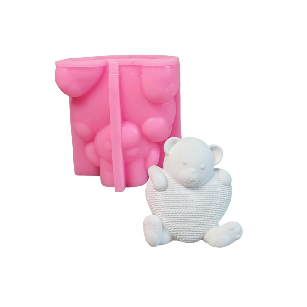 Формы для Силиконовых Свечей Heart Bear для Домашнего Украшения Мыла-Свечи из Эпоксидной Смолы