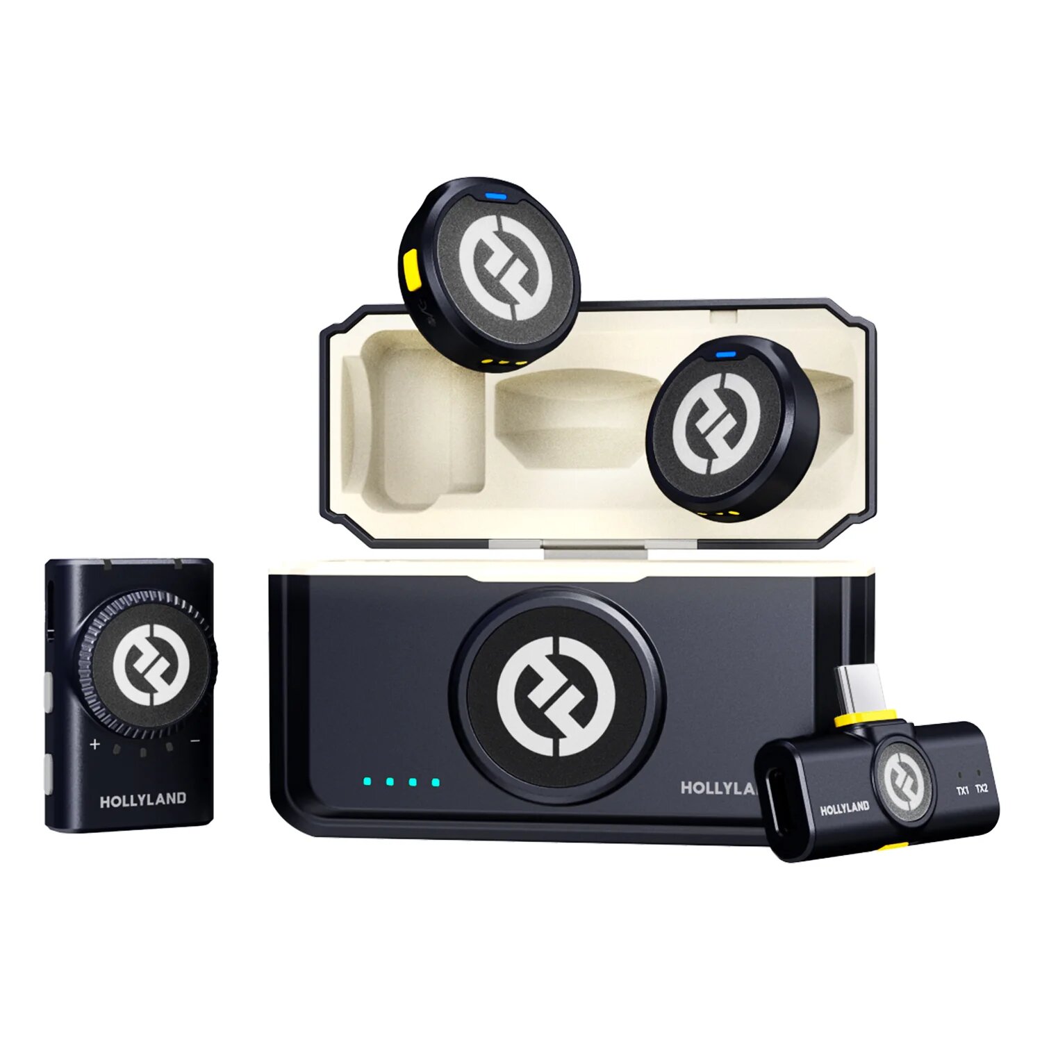 Микрофонная Радиосистема HOLLYLAND Lark M2 Mini Combo, для смартфонов/планшетов/экшн-камер