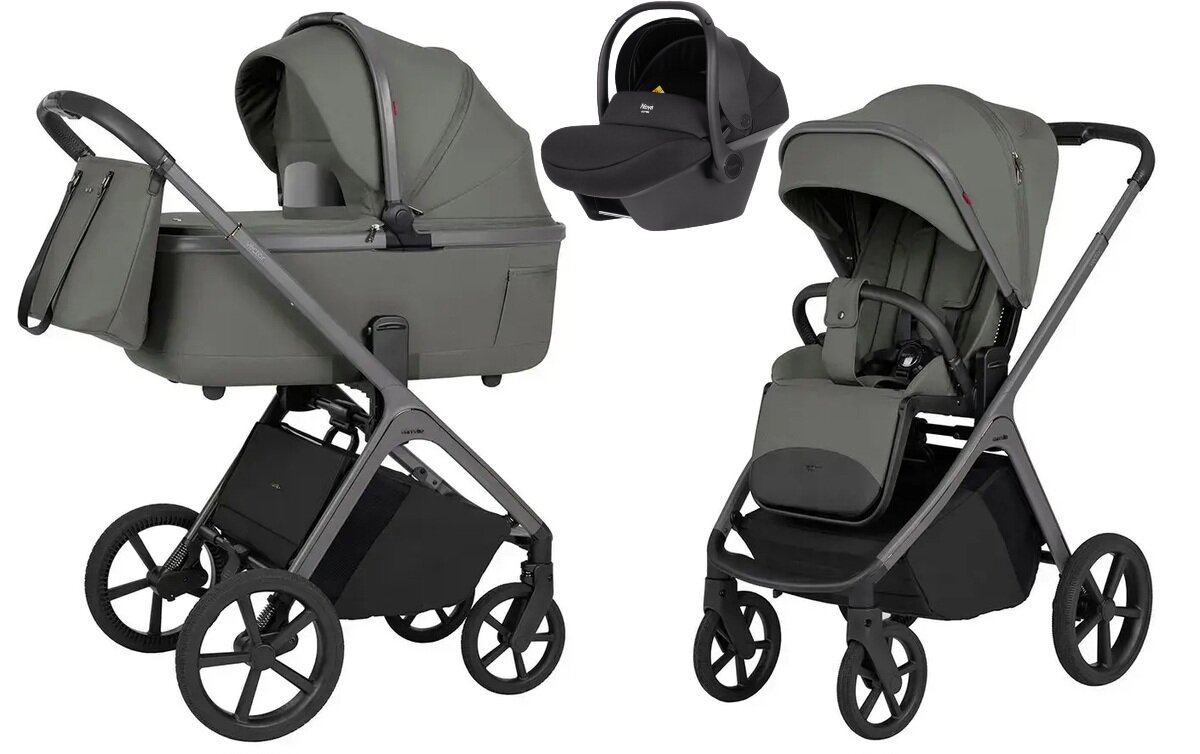 Коляска 3 в 1 Carrello Vector F складная люлька автолюлька прогулочная Calm Green
