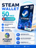 Карта пополнения Steam Wallet 50 HKD | Цифровой код