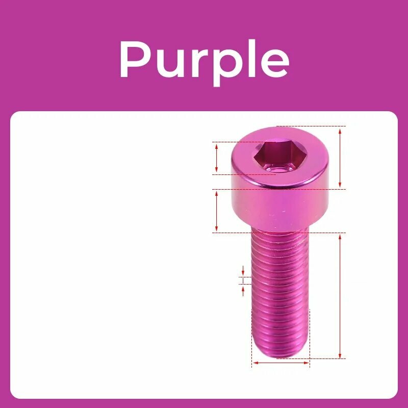 Титановые винты с шестигранной головкой M5 M6 M8 M8-1pcs, Фиолетовый, Purple, 20 мм