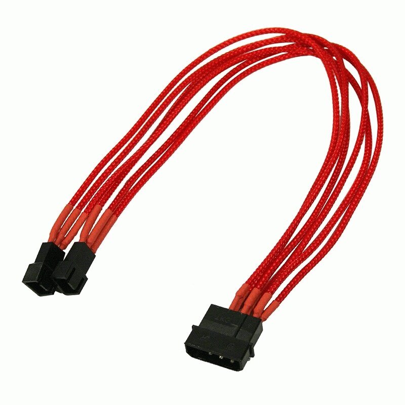 Разветвитель Nanoxia 4-pin MOLEX в 2 x 3-pin, 30см красный NX42A30R