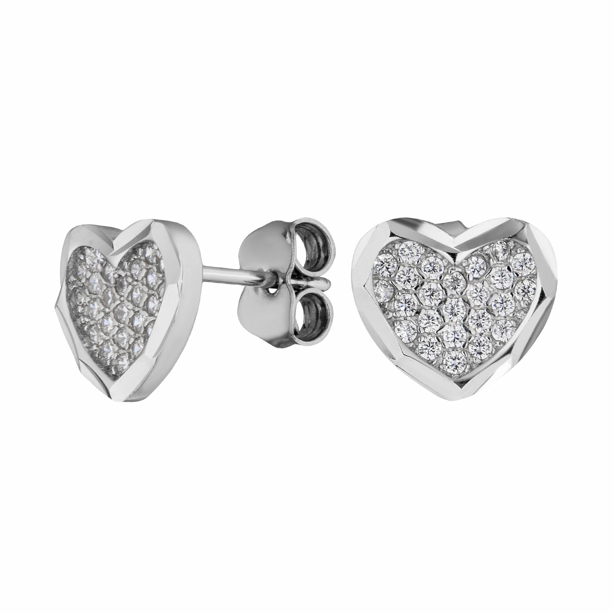 Серьги, серебро, 925 проба, фианит