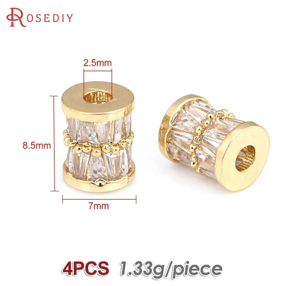 Бусины-разделители Rosediy латунные серебристого цвета 45984-18K Gold Color
