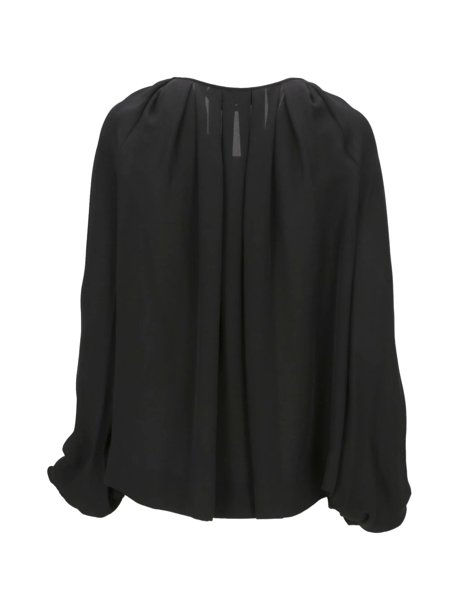 Блуза Tom Ford Ruffle-trimmed lace-up blouse, размер 38 EU, черный — фото 1