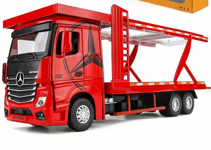 Грузовая металлическая модель Mercedes 1:24 в подарочной коробке, Коллекционная модель машины для взрослых, Игрушечный автомобиль с звуковыми и световыми эффектами для детей