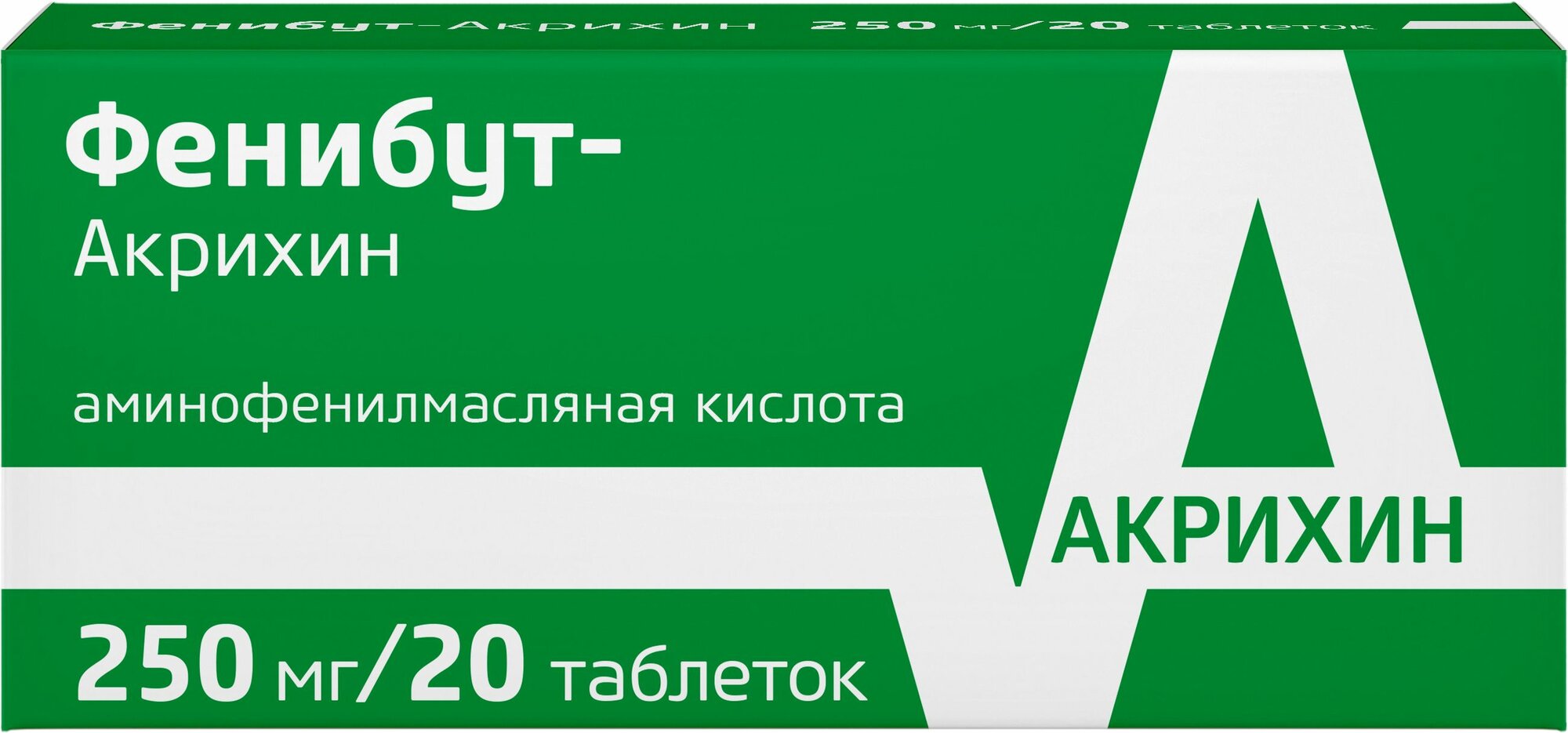 Фенибут-Акрихин, таблетки 250 мг, 20 шт.