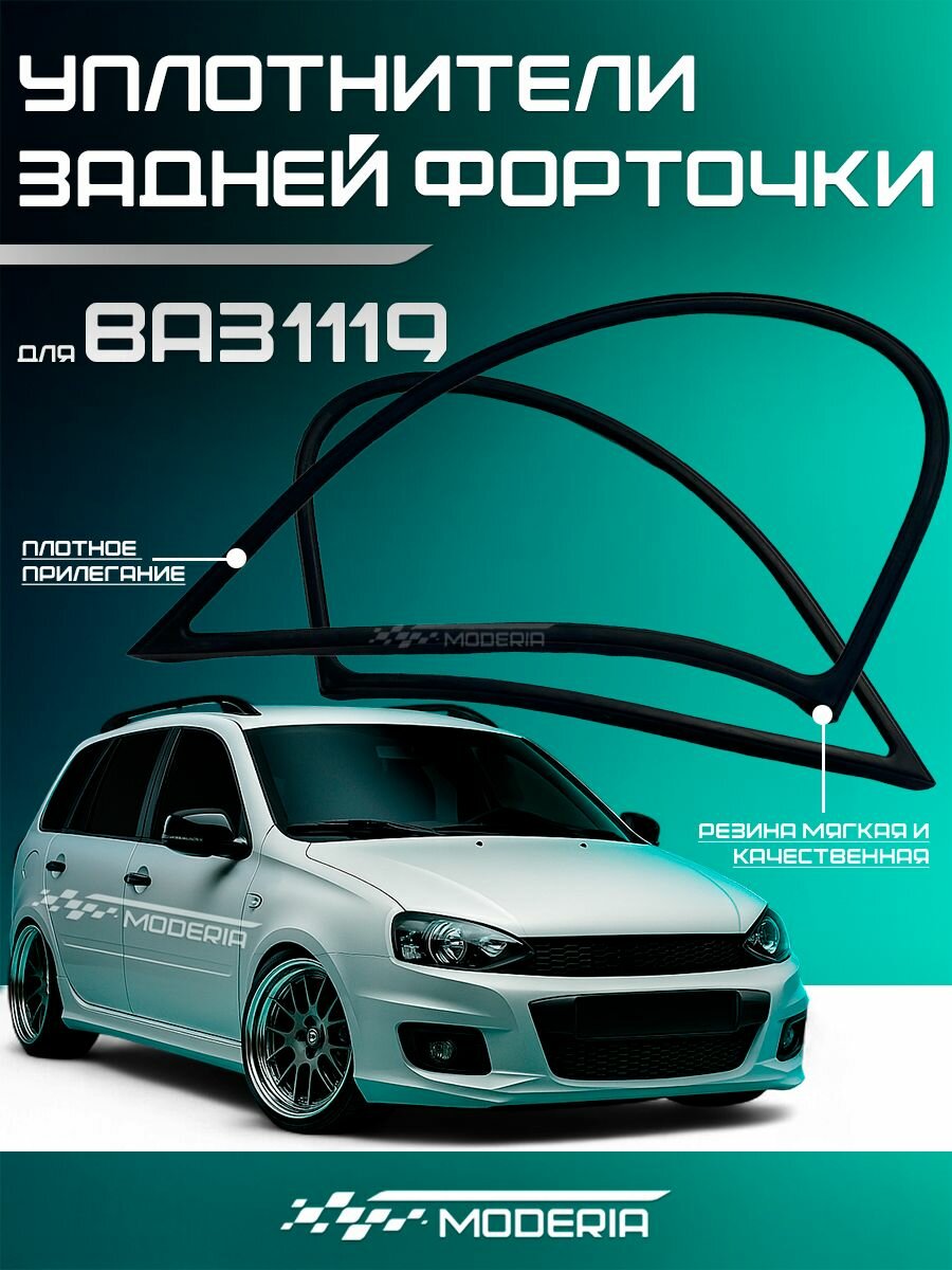 Уплотнители стекла на задние форточки (глухие) для ВАЗ 1119, Лада Калина 1119-5403124/25 (2 шт)