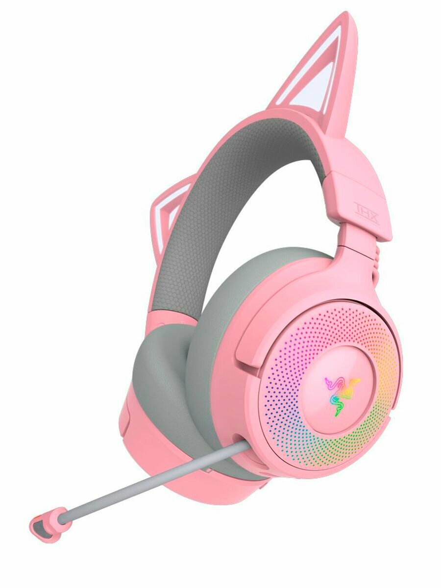 Razer Kraken Kitty V3 Pro - Quartz USB Type-C Игровые беспроводные наушники, с микрофоном, розовые