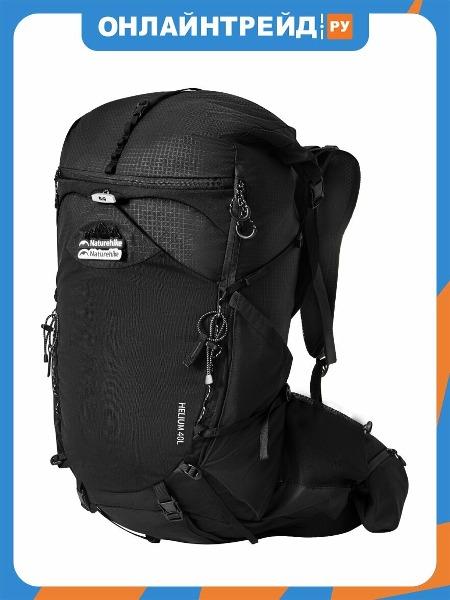 Рюкзак туристический Naturehike Helium Series 40 л, размер L, черный CNK2450XB016-B40LL