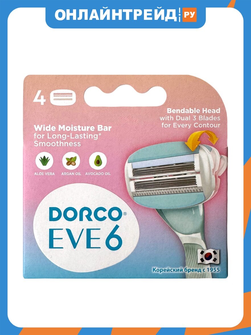 Сменные кассеты для бритья Dorco Eve 6 Simple, 4 шт (женс)