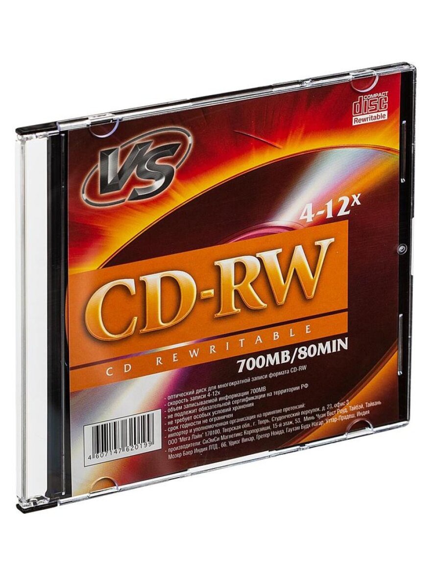 Диск VS CD-RW 80 4-12x SL/5 — фото 1