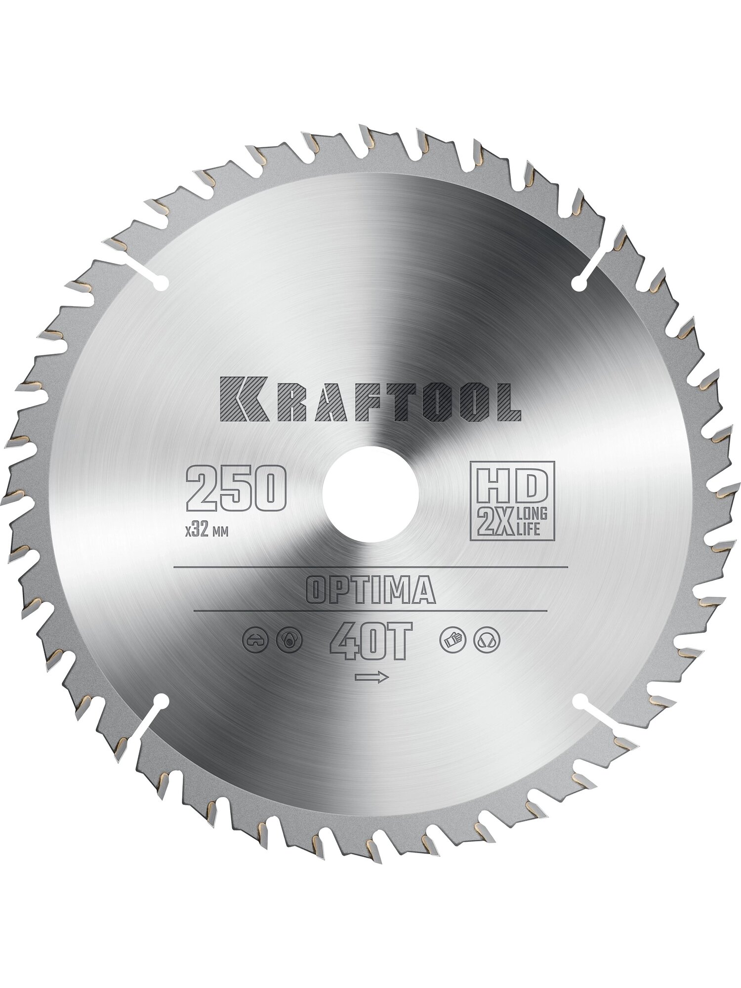 Пильный диск по дереву KRAFTOOL Optima, 250 х 32 мм, 40Т