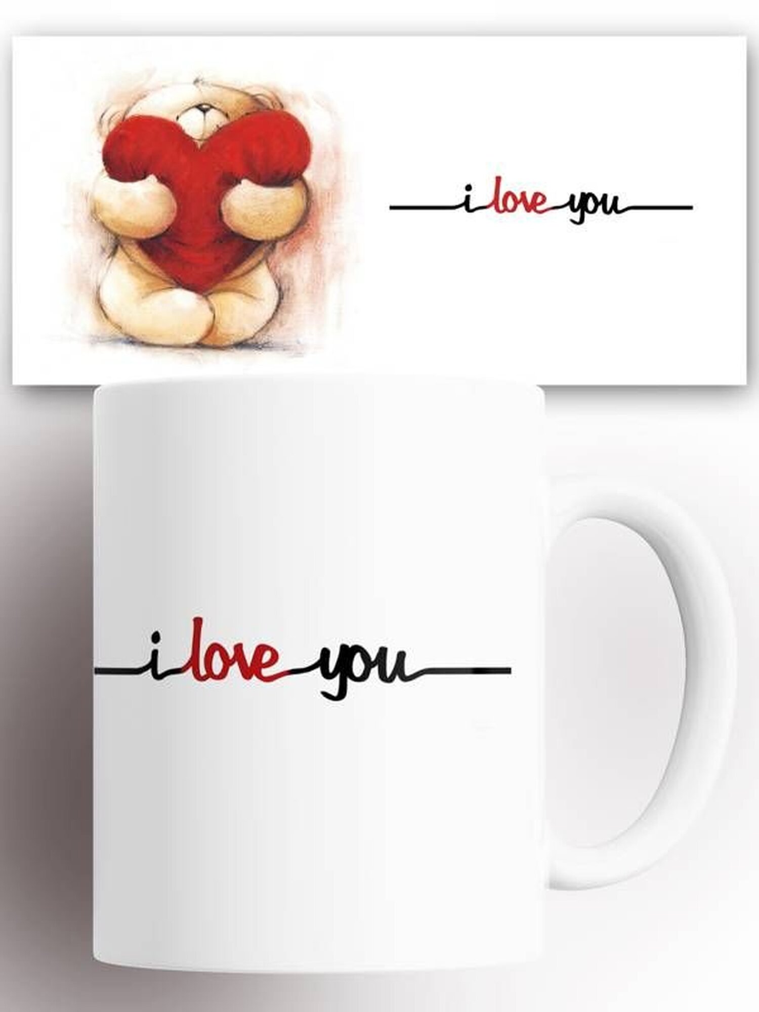 Кружка с любовным принтом I love you 330 мл, материал керамика, 1 шт.