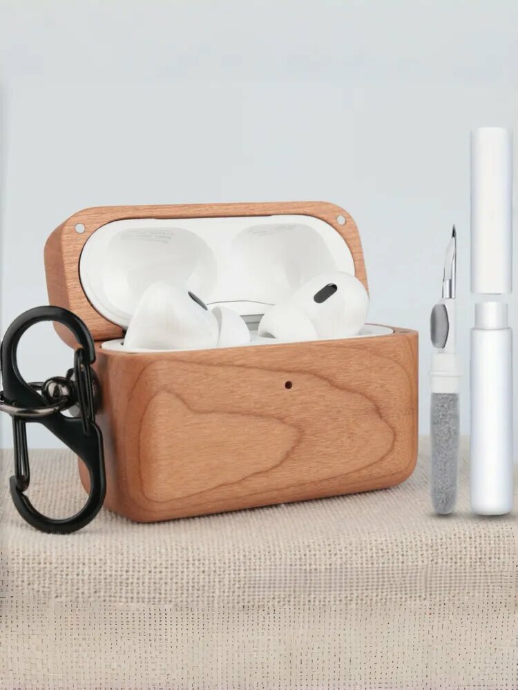Чехол для AirPods Pro 3 из натурального дерева, цвет вишня оксфорд