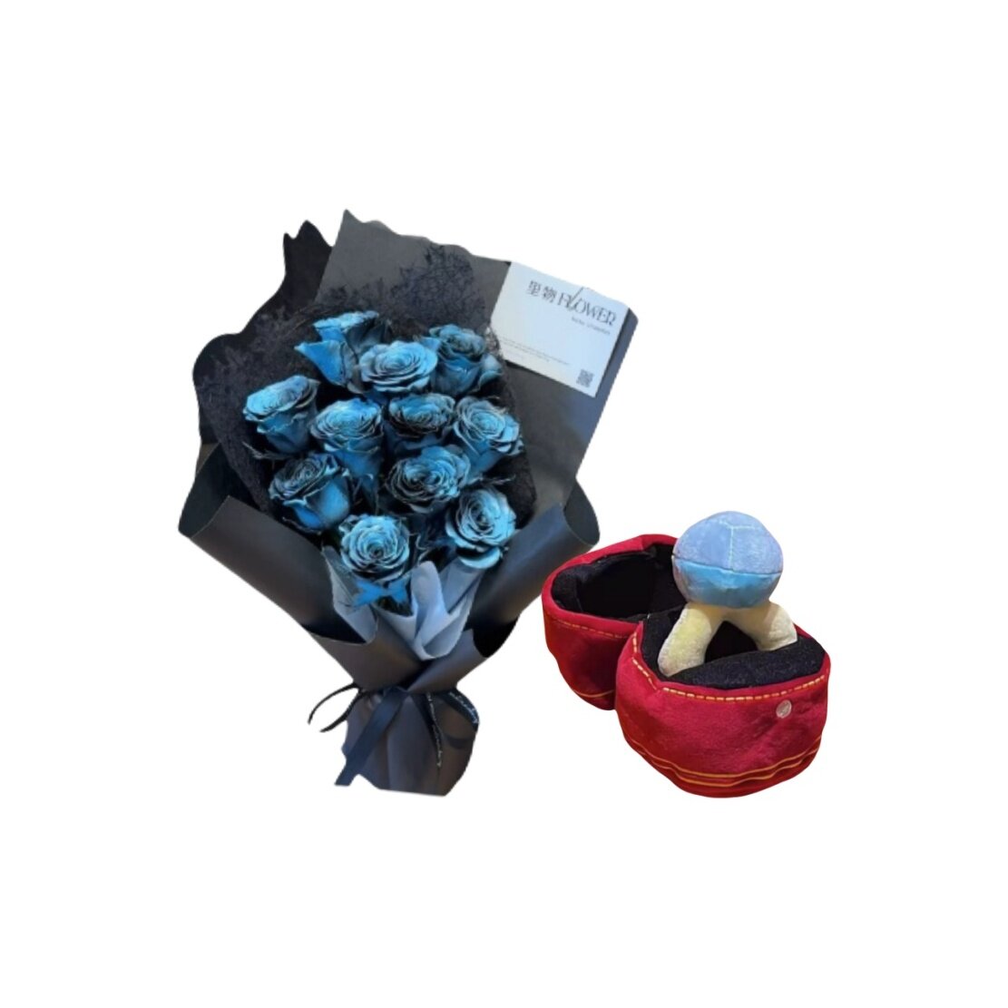 Букет-кольцо унисекс AIQING CAOZHILIANWANJU, Xzh066-[Black Knight]11 Pcs Rose+Ring, 20CM EU