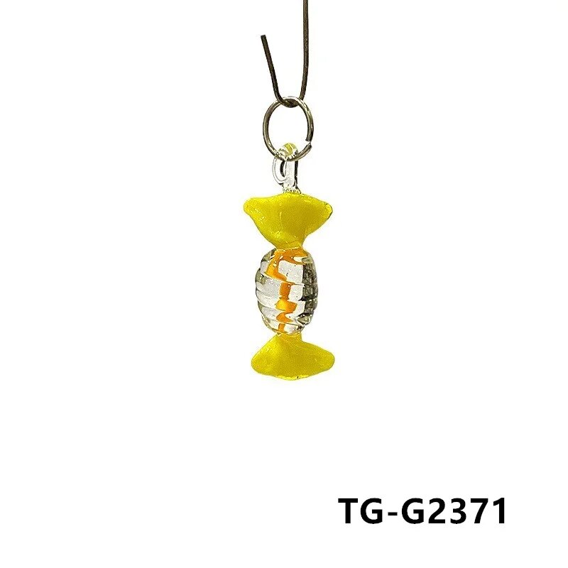 Стеклянная подвеска "Конфета" Желтая TG-G2371
