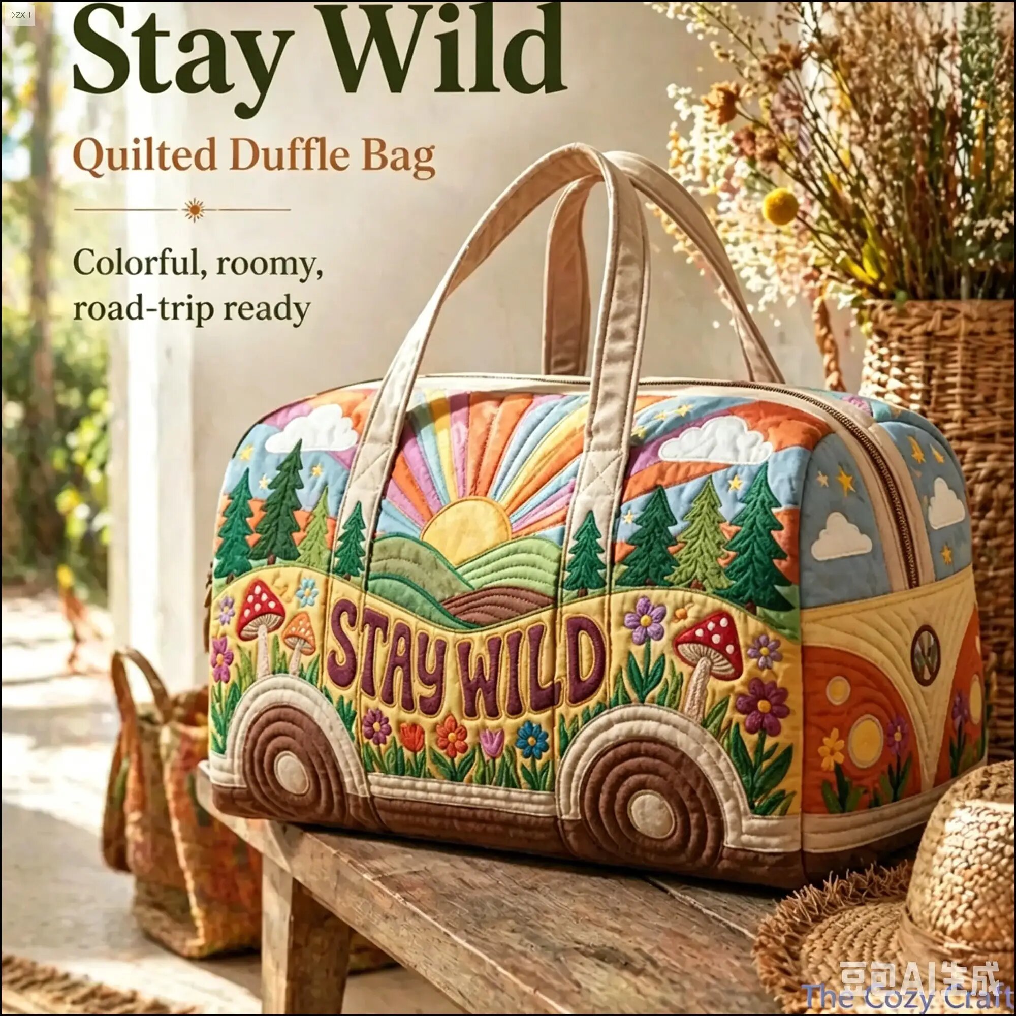 Сумка дорожная Stay Wild 3D принт для коротких поездок и спорта48x23x23cm