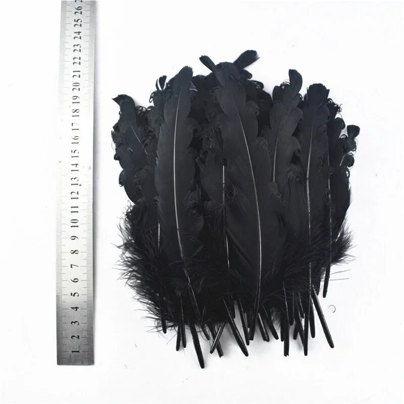 Черные окрашенные перья WyFeay 20 шт. 15-20CM 6-8inch